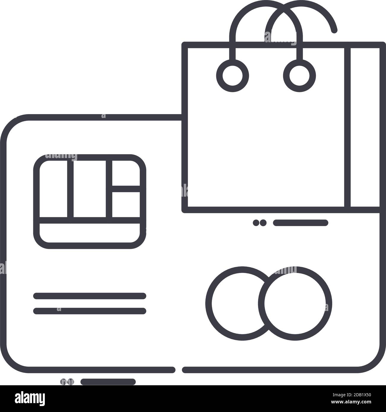 Cashless concept icon, linear isolated illustration, thin line vector ...