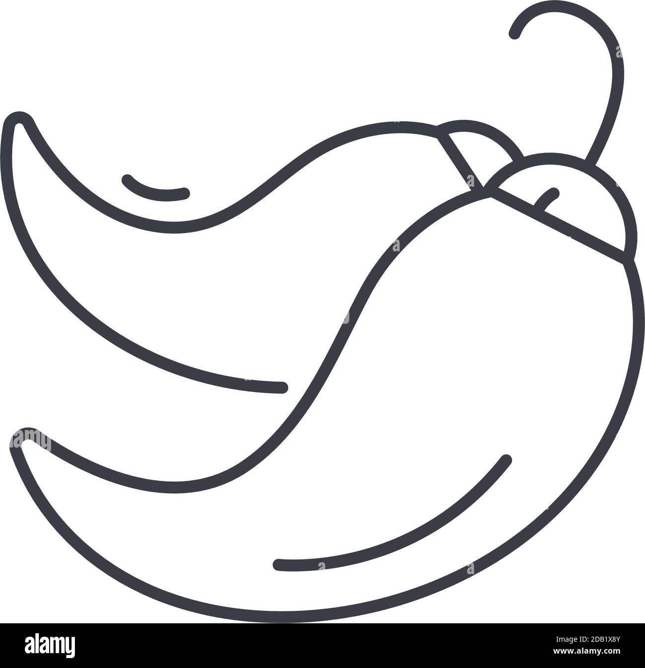 Chilli icon, linear isolated illustration, thin line vector, web design ...