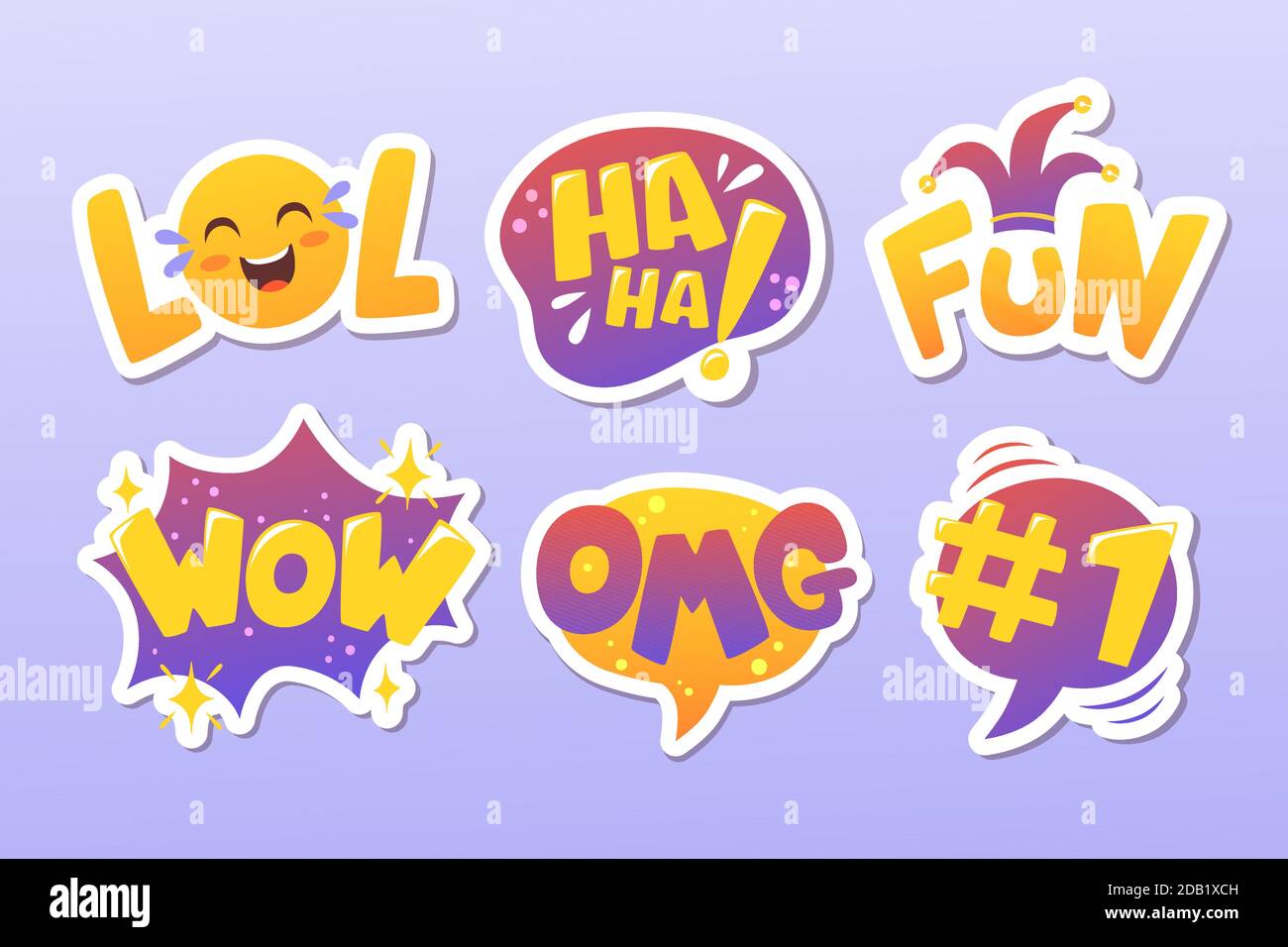 Funny lol stickers set Vector illustration Stock Vector Image & Art - Alamy