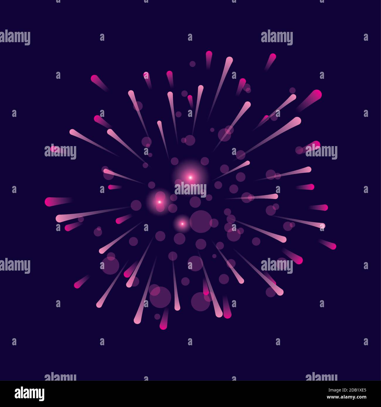 pink fireworks splash lights in sky night vector illustration design ...