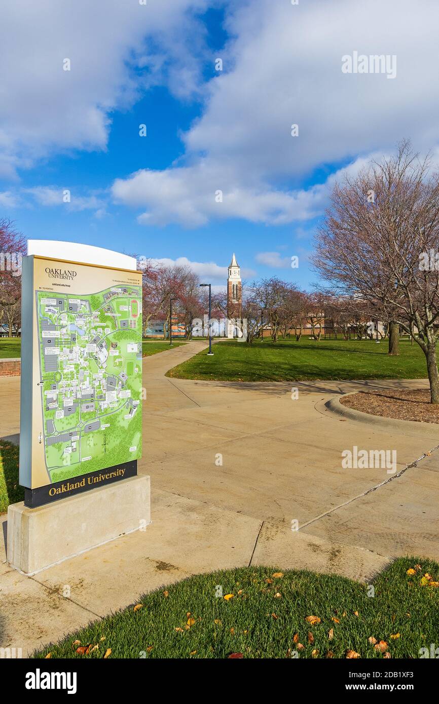 ROCHESTER, MI, USA - NOVEMBER 11: Elliott Tower and Kresge Library on ...