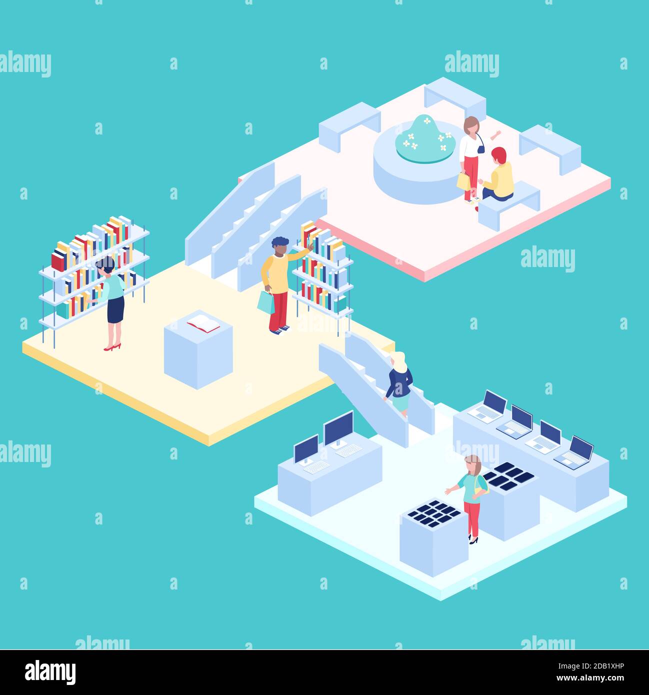 Isometric shopping center Vector illustration Stock Vector Image & Art ...