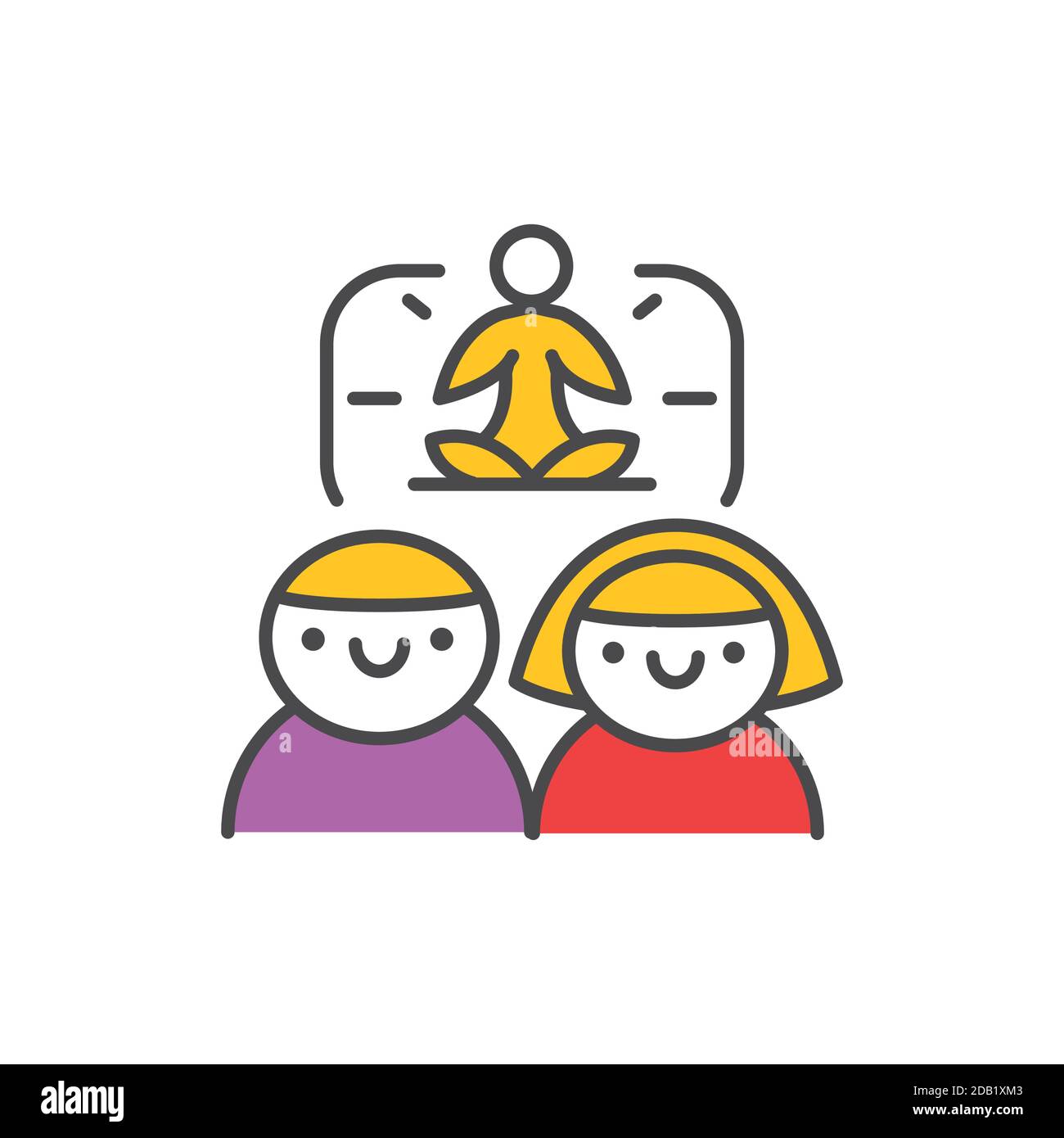 Mindfulness learning color line icon. Pictogram for web page, mobile ...