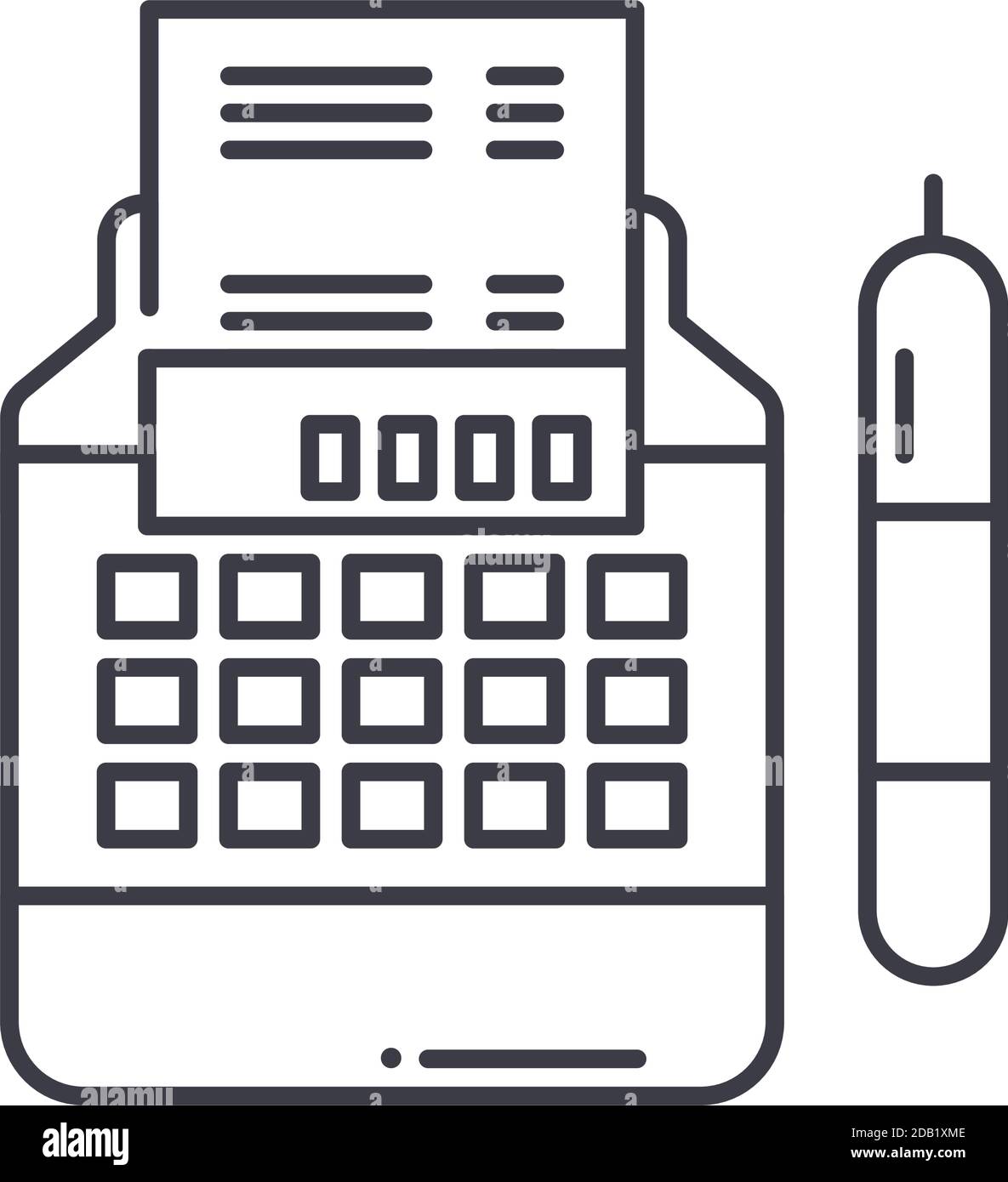 Cashier check icon, linear isolated illustration, thin line vector, web ...