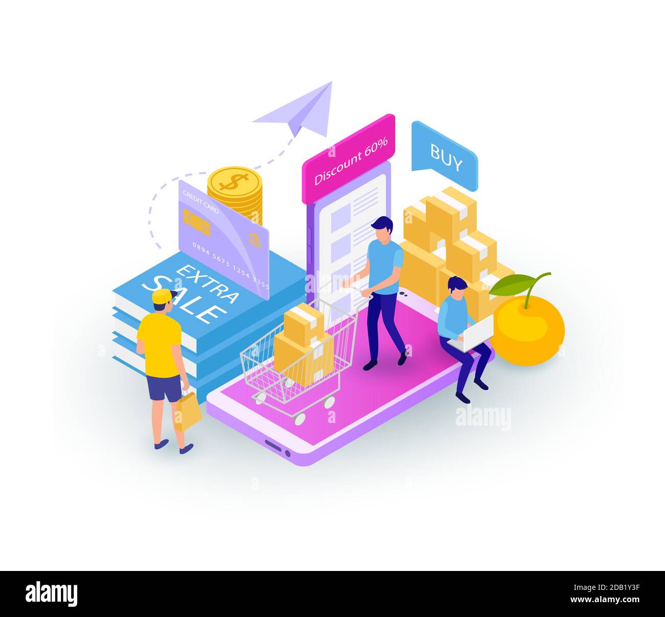 Isometric e-commerce - concept Vector illustration Stock Vector Image & Art - Alamy