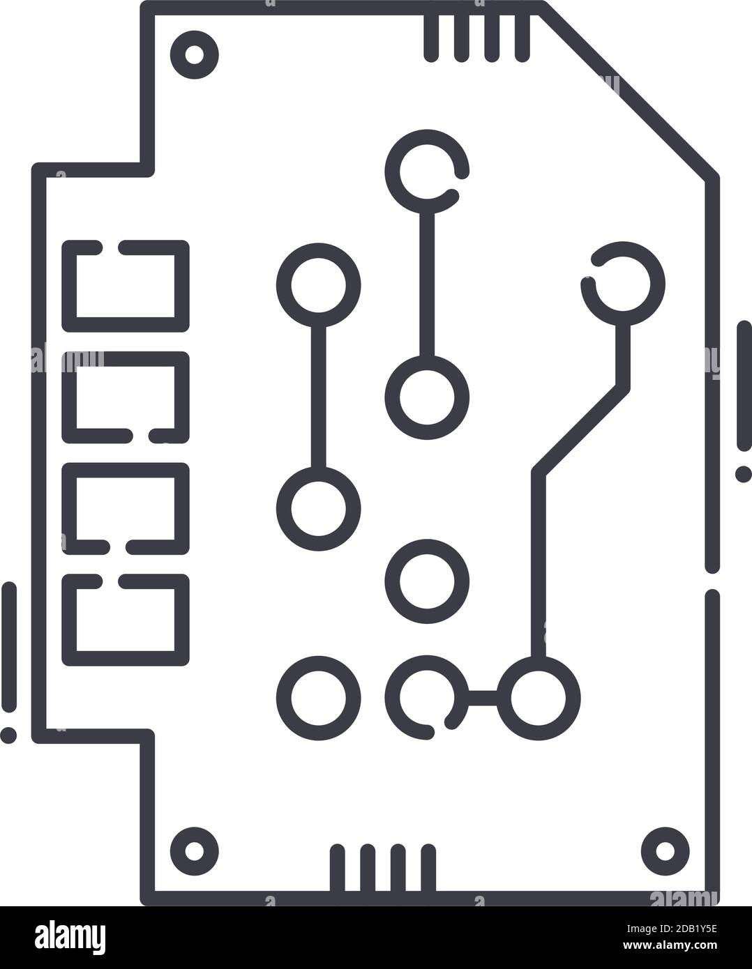 Circuit board icon, linear isolated illustration, thin line vector, web ...