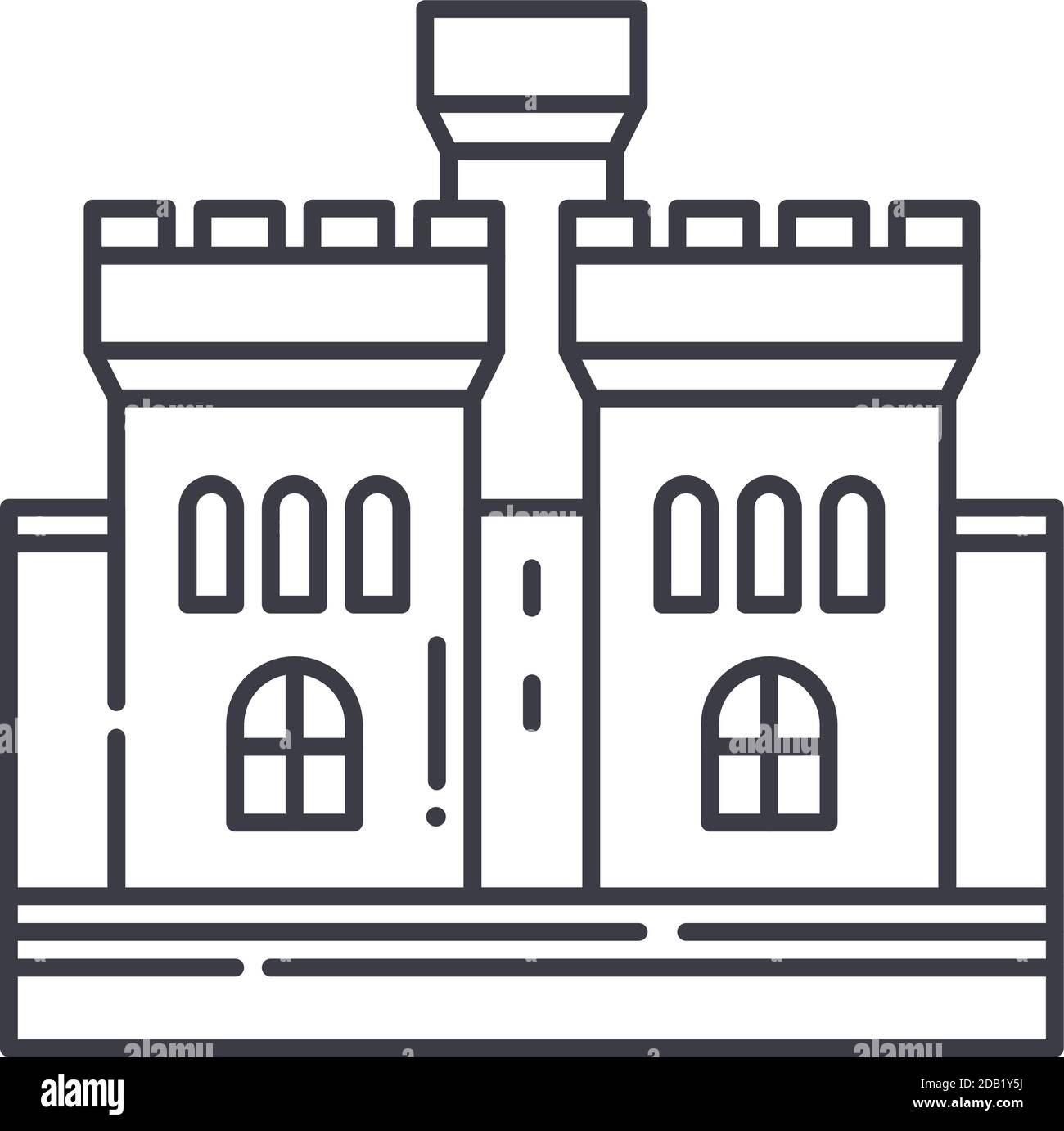 Castle icon, linear isolated illustration, thin line vector, web design ...