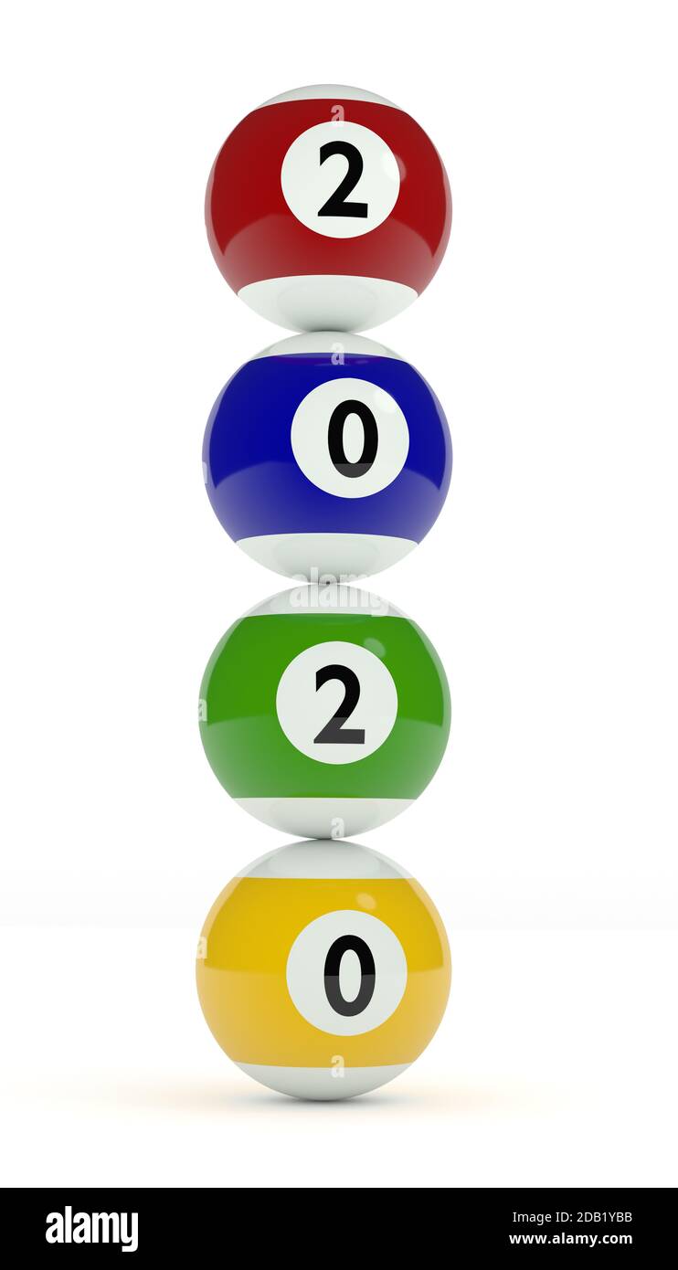 3d rendrings of stacked pool balls with the Year 2020 Stock Photo - Alamy