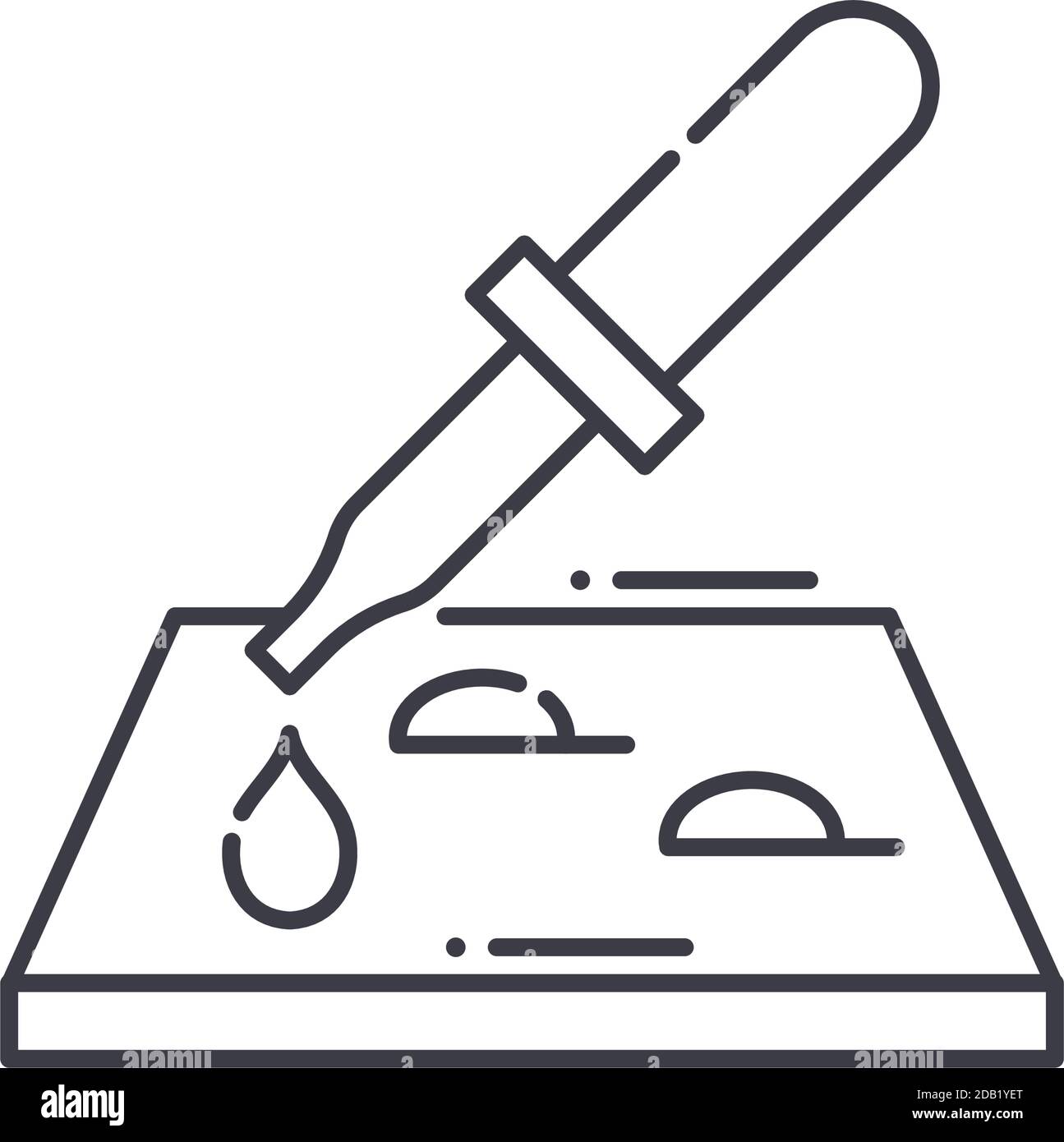 Chemical dropper icon, linear isolated illustration, thin line vector ...