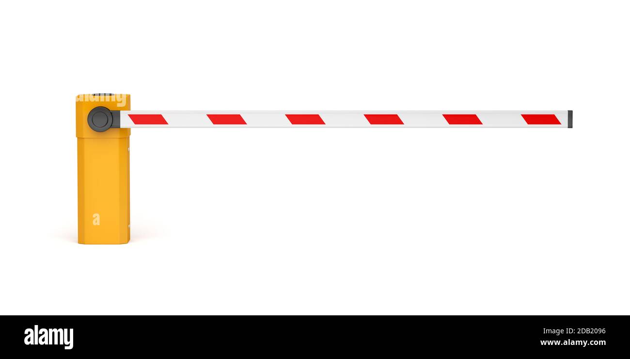 Parking barrier on white background, front view Stock Photo - Alamy