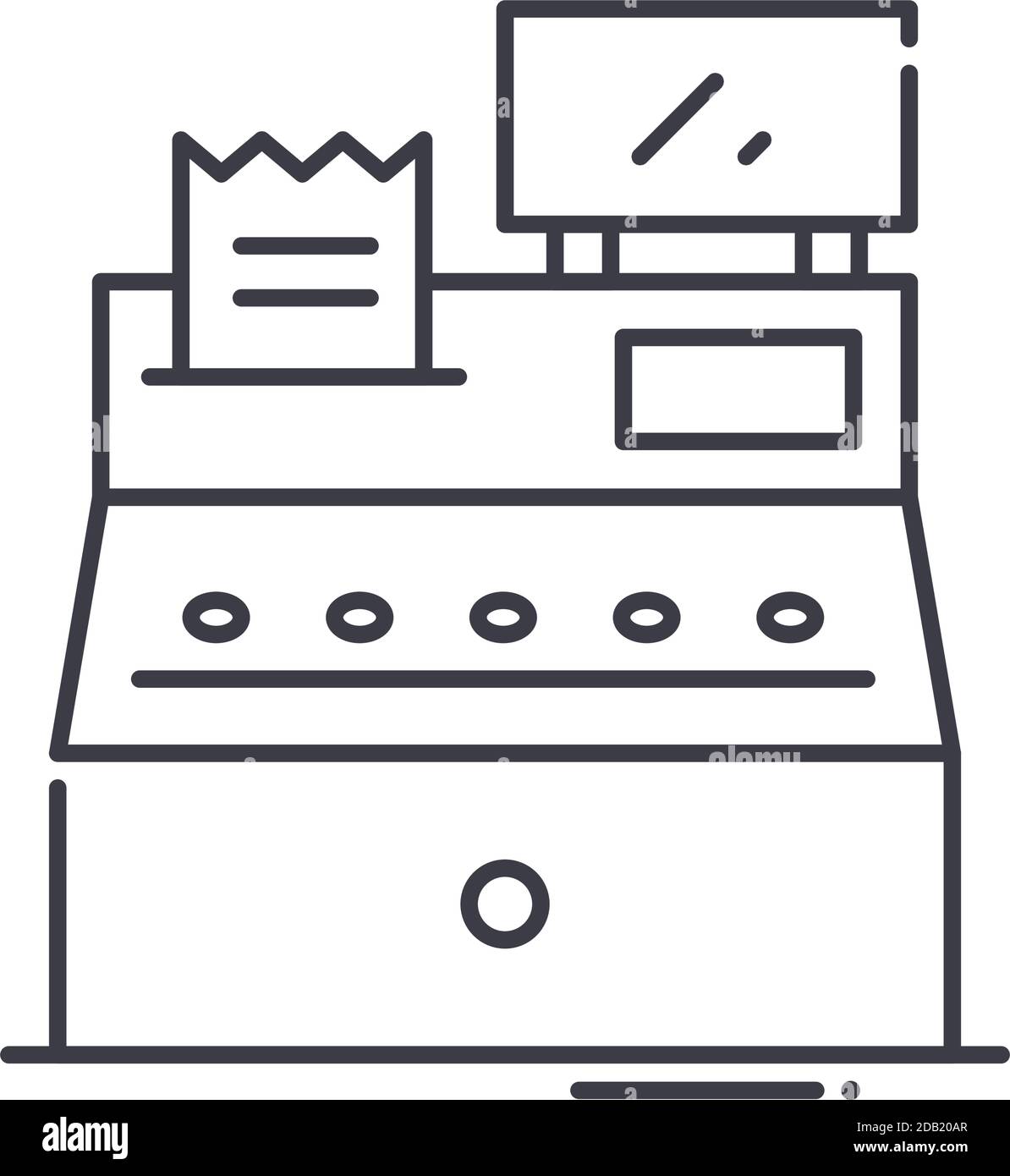 Cash register process icon, linear isolated illustration, thin line ... Cash register process icon, linear isolated illustration, thin line ...