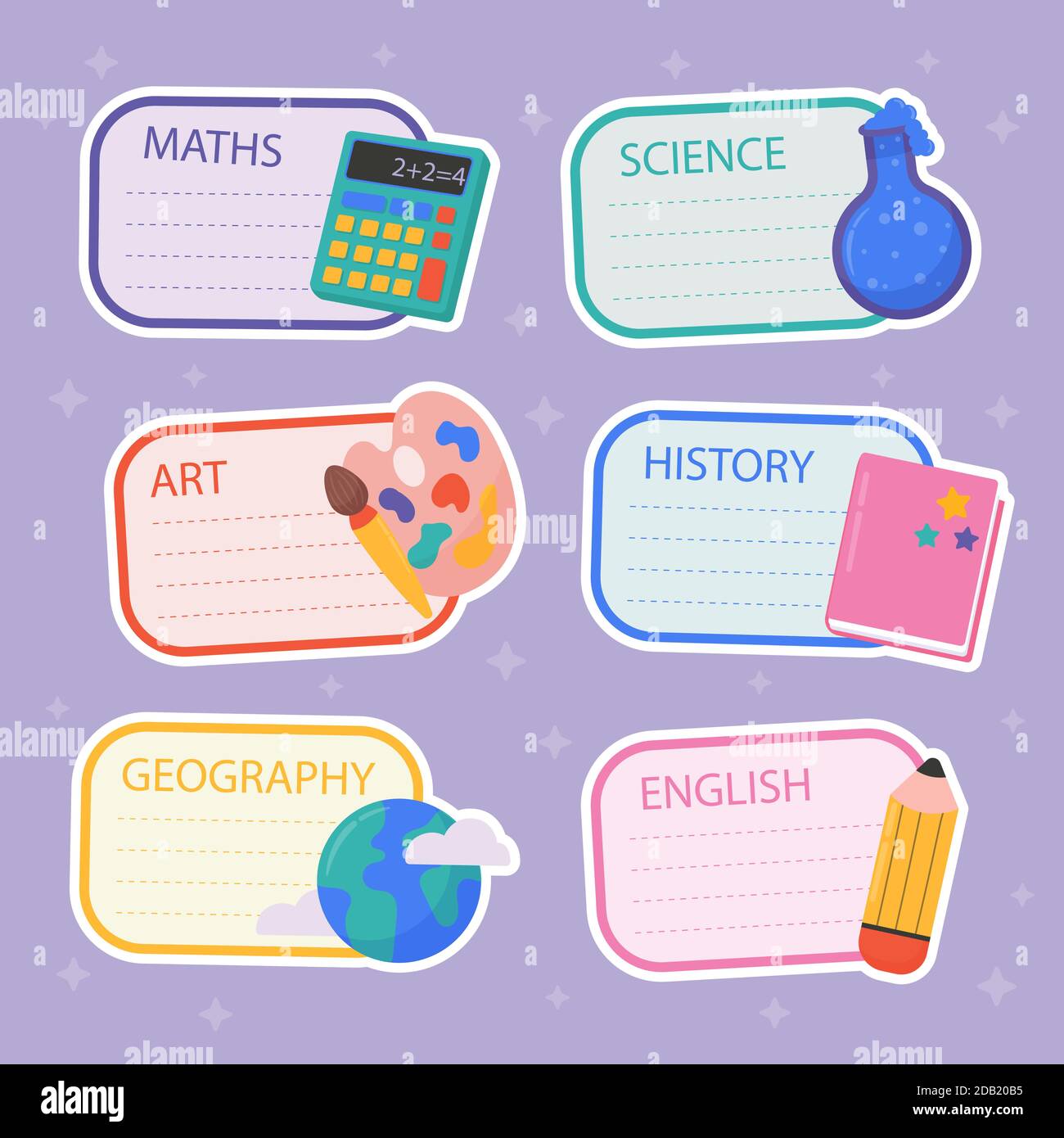 Hand drawn back to school labels Vector illustration Stock Vector Image ...