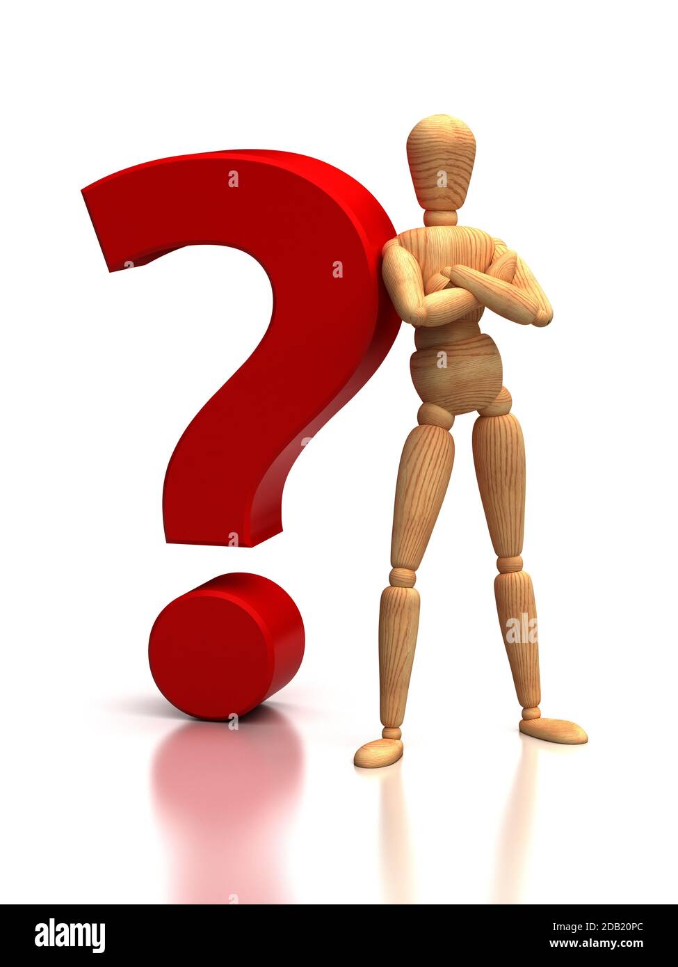 Questionn mark and mannequin (Isolated on white background Stock Photo ...