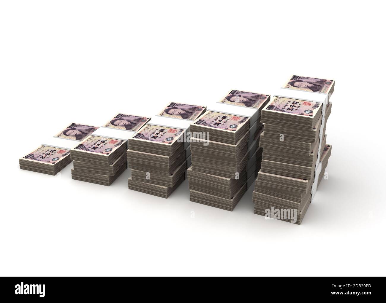 Japanese Yen Bar Graph (Isolated on white background Stock Photo - Alamy