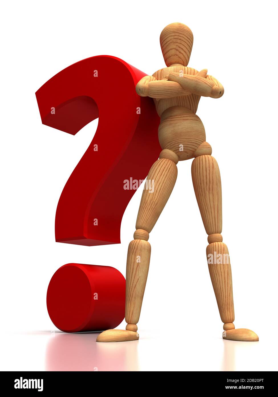 Questionn mark and mannequin (Isolated on white background Stock Photo ...