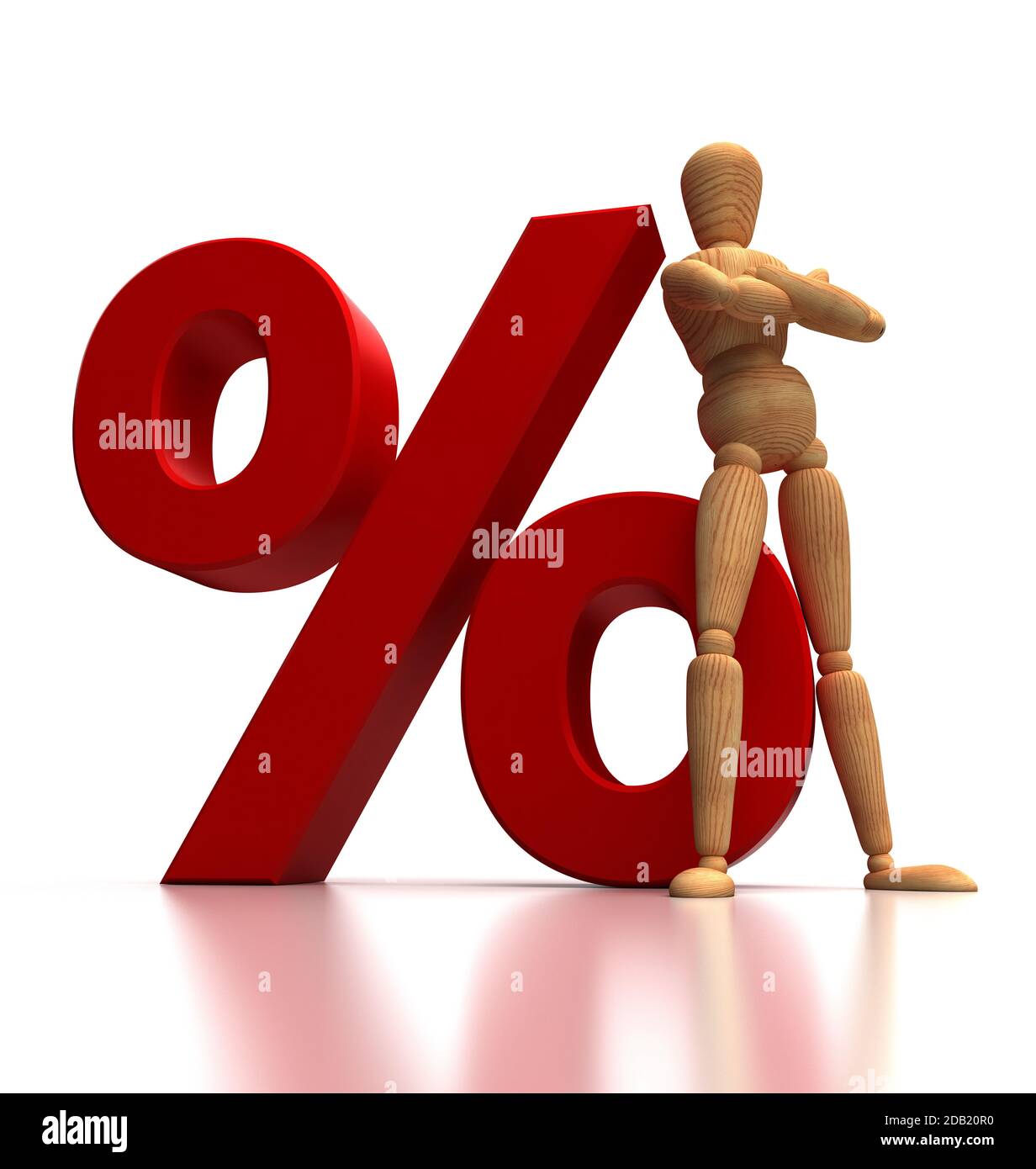 Percent sign and mannequin (Isolated on white background Stock Photo ...