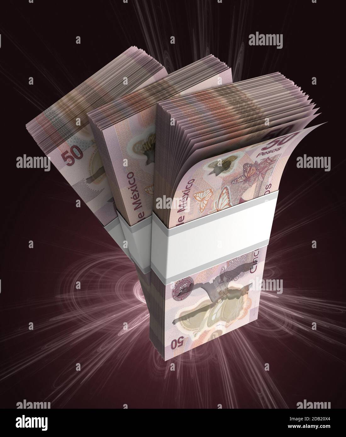 Stack of Mexican Pesos (isolated with clipping path Stock Photo - Alamy