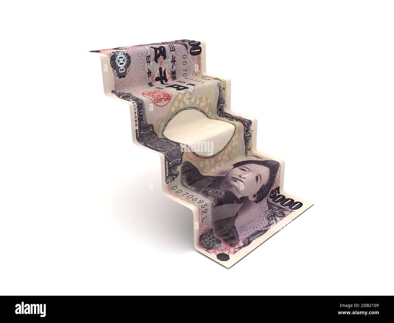 Higher Steps With Japanese Yen (Isolated on white background Stock ...
