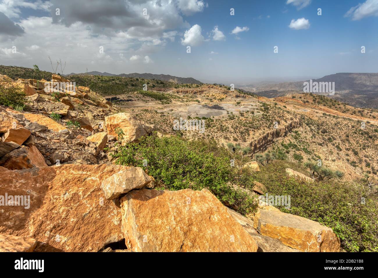 Beautiful highland landscape with valley. Afar region near city Mekelle ...