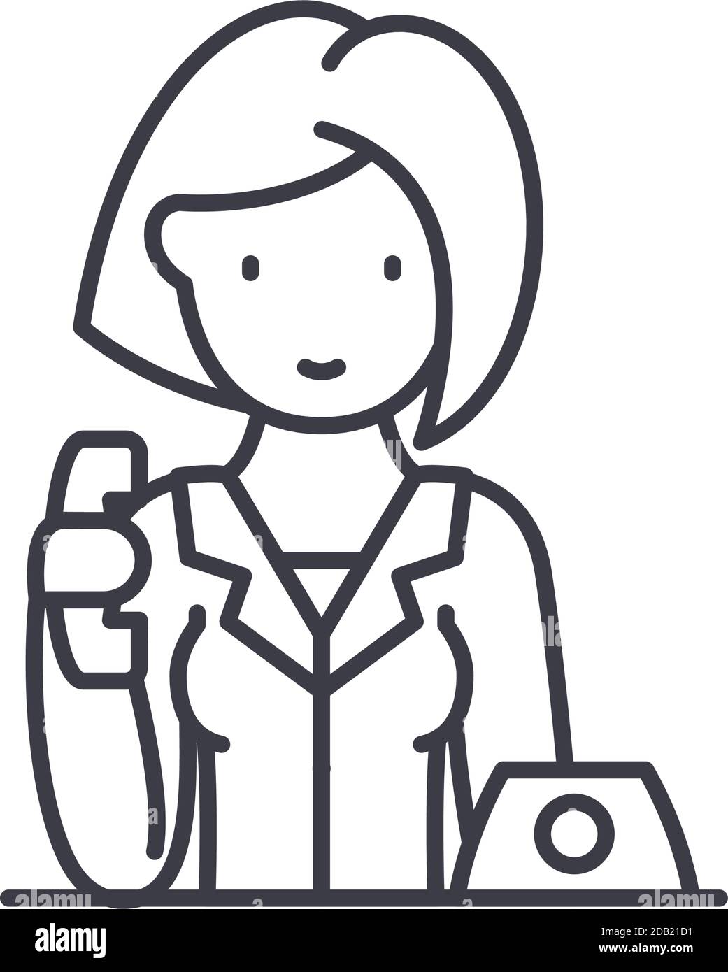 Clerk icon, linear isolated illustration, thin line vector, web design ...