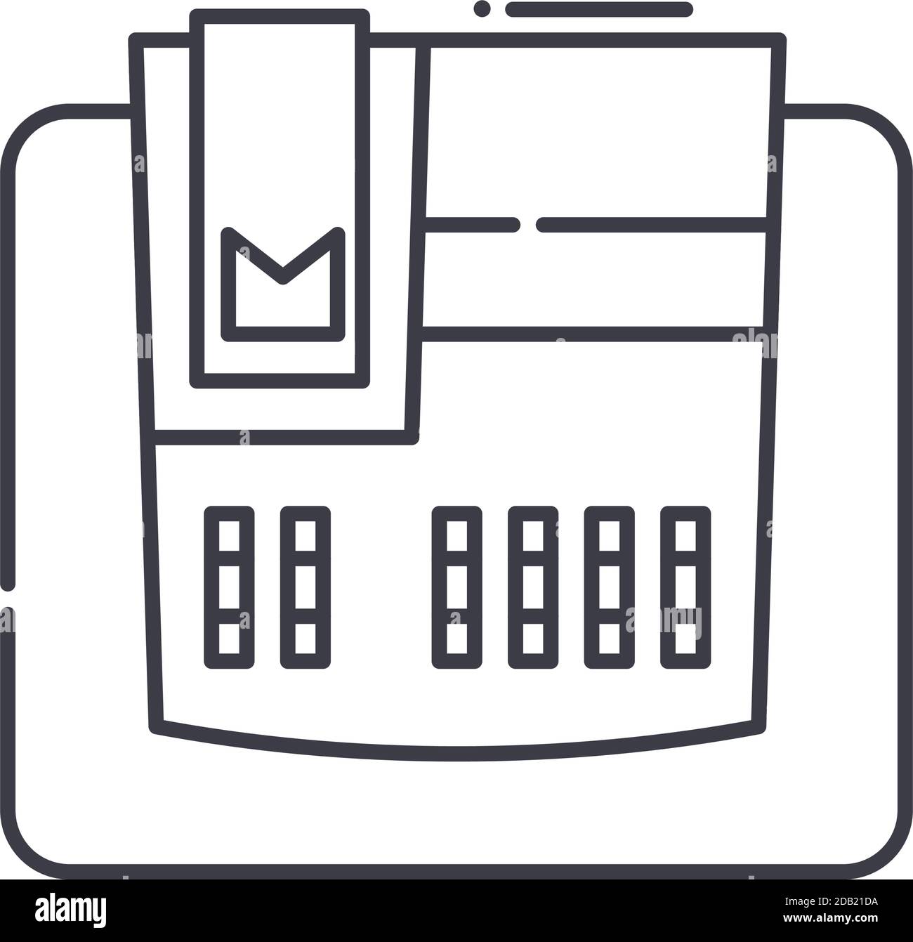 Cash register concept icon, linear isolated illustration, thin line ... Cash register concept icon, linear isolated illustration, thin line ...