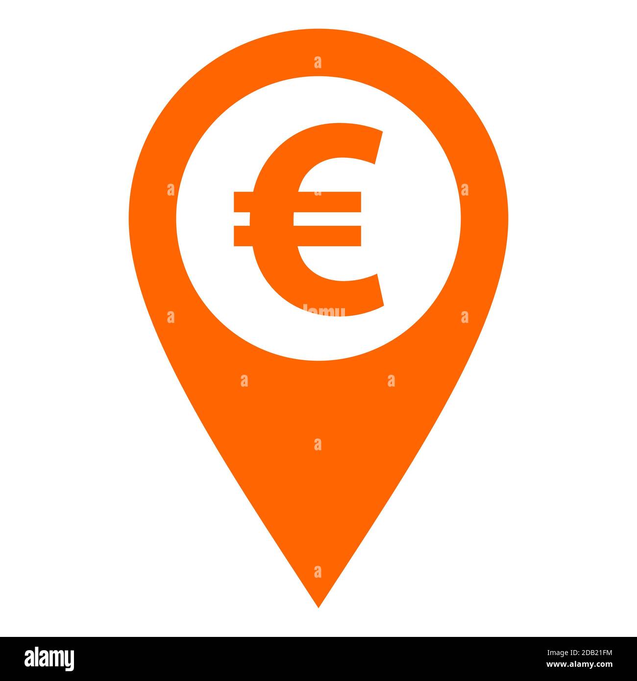 Euro location pin Cut Out Stock Images & Pictures - Alamy