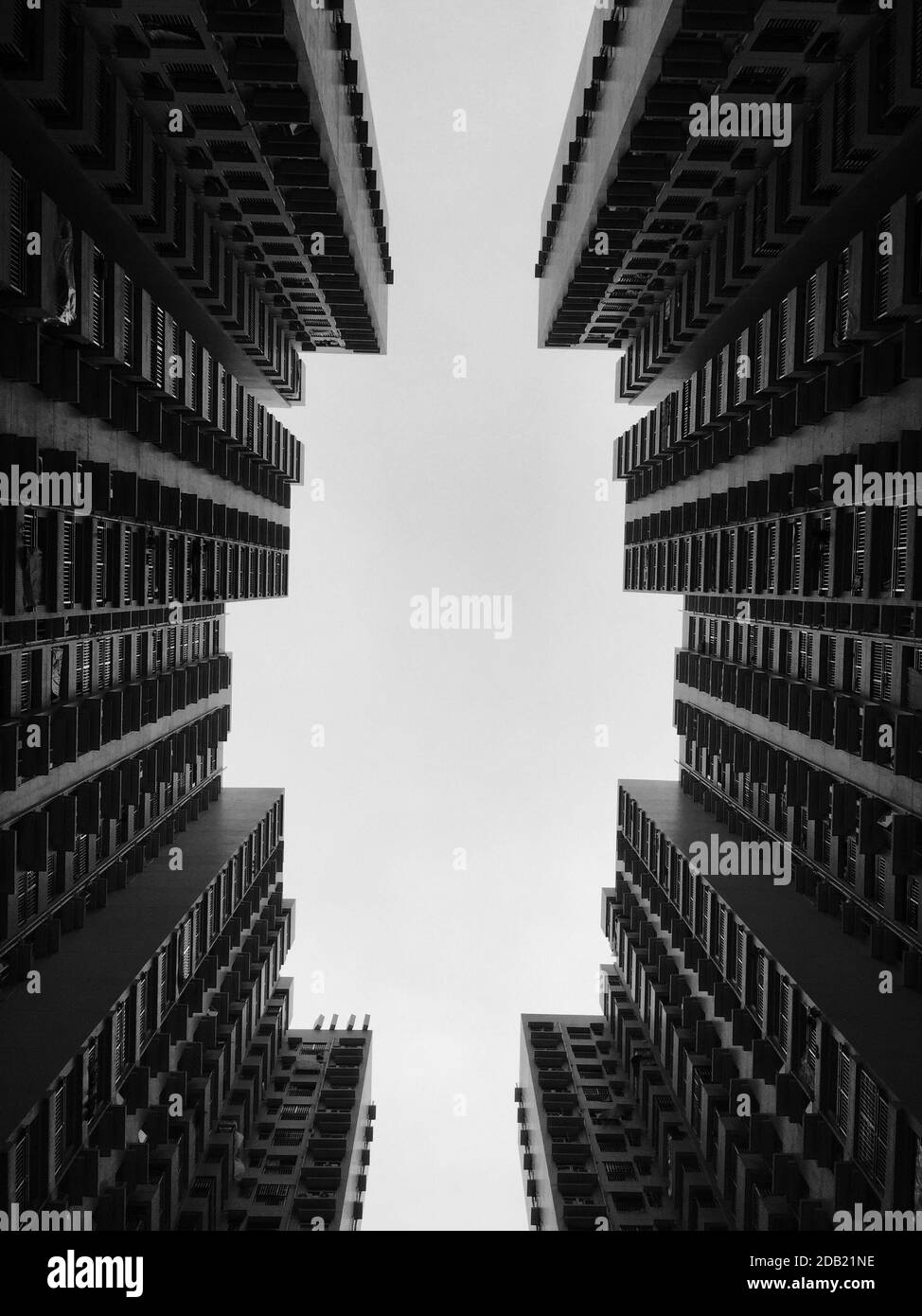 Low angle perspective modern residential Black and White Stock Photos ...