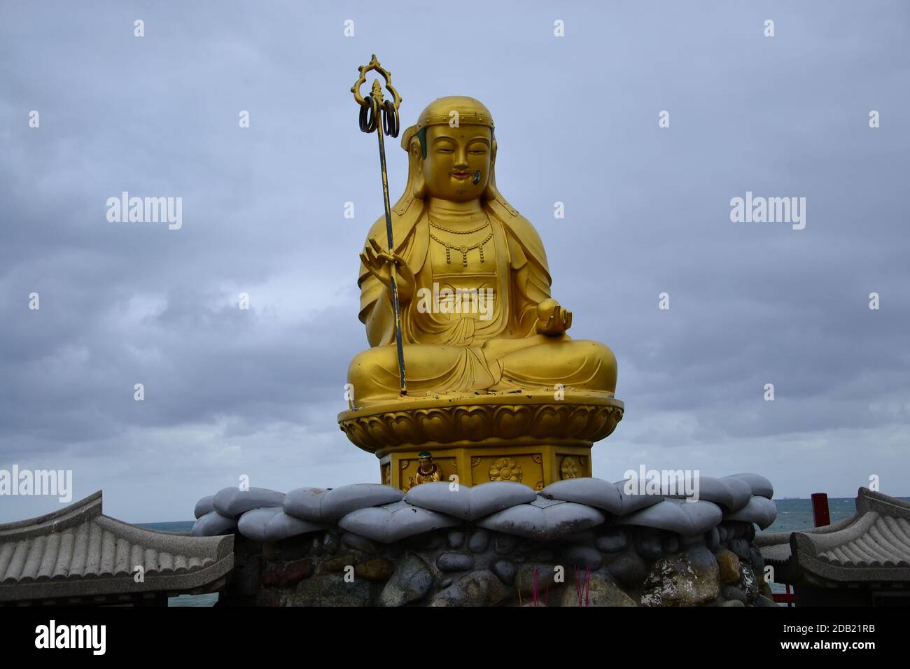 The statue of Buddha in the Haedong Yonggungsa Temple in Busan, South ...