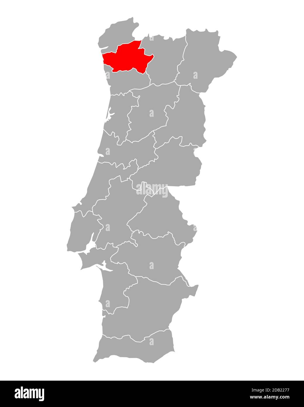 Map of Braga in Portugal Stock Photo - Alamy