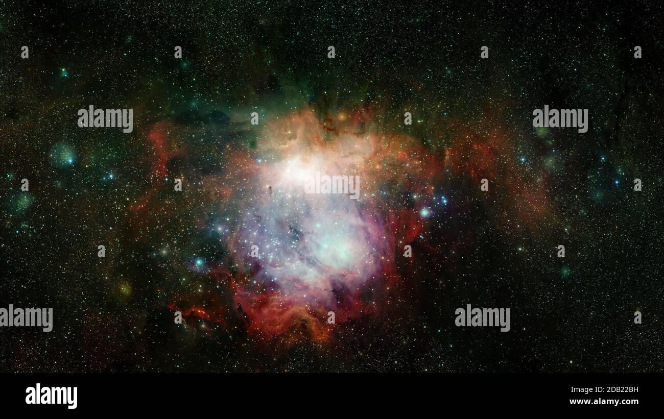 Deep space art. Nebulas, galaxies and stars in beautiful composition ...
