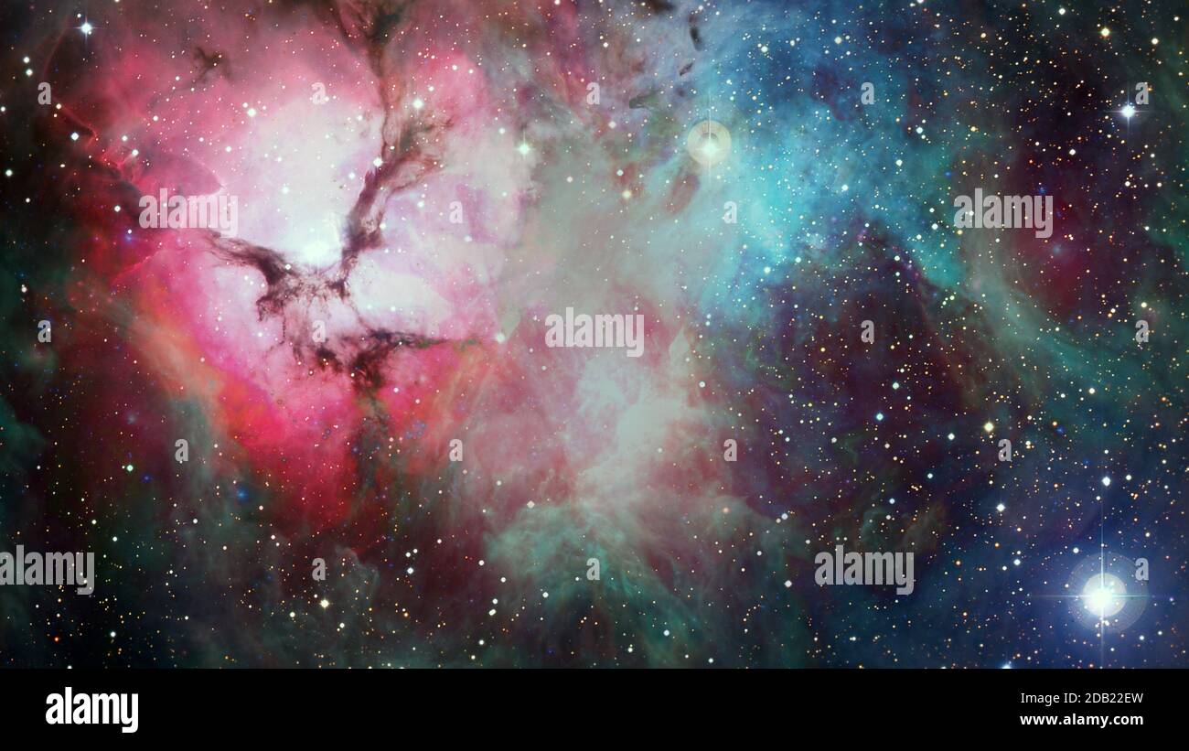 Deep space art. Nebulas, galaxies and stars in beautiful composition ...