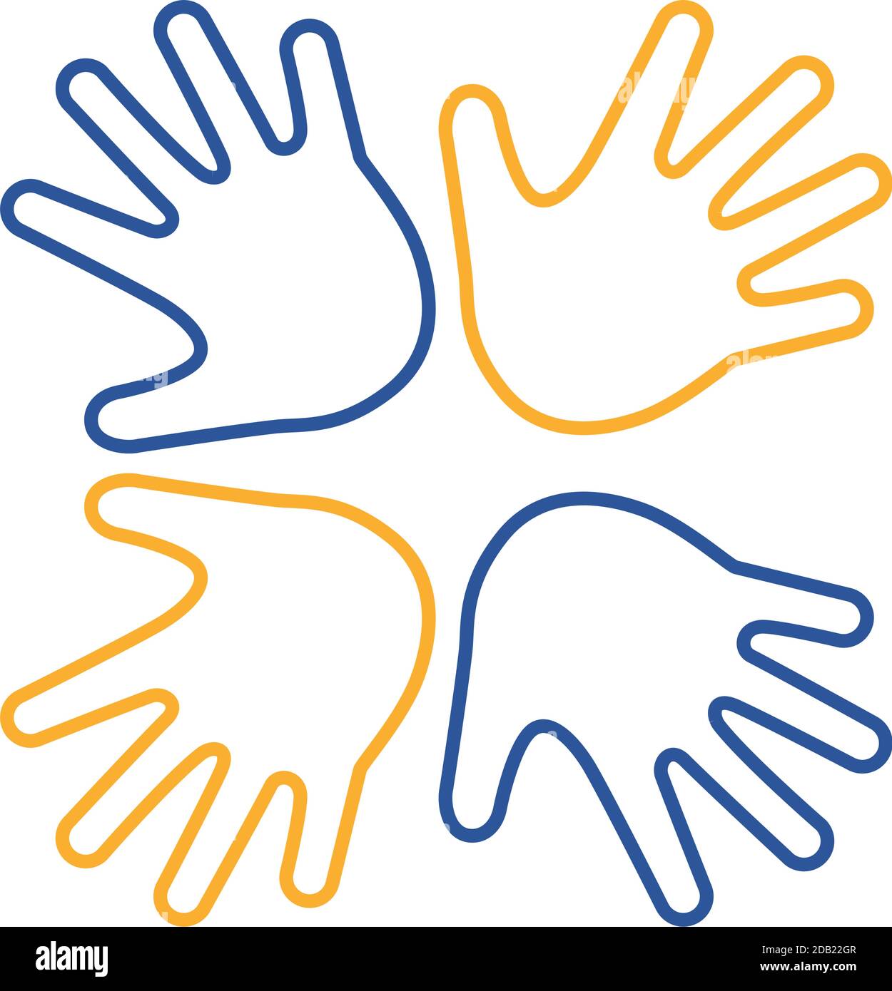 down syndrome hands around line style icon vector illustration design ...