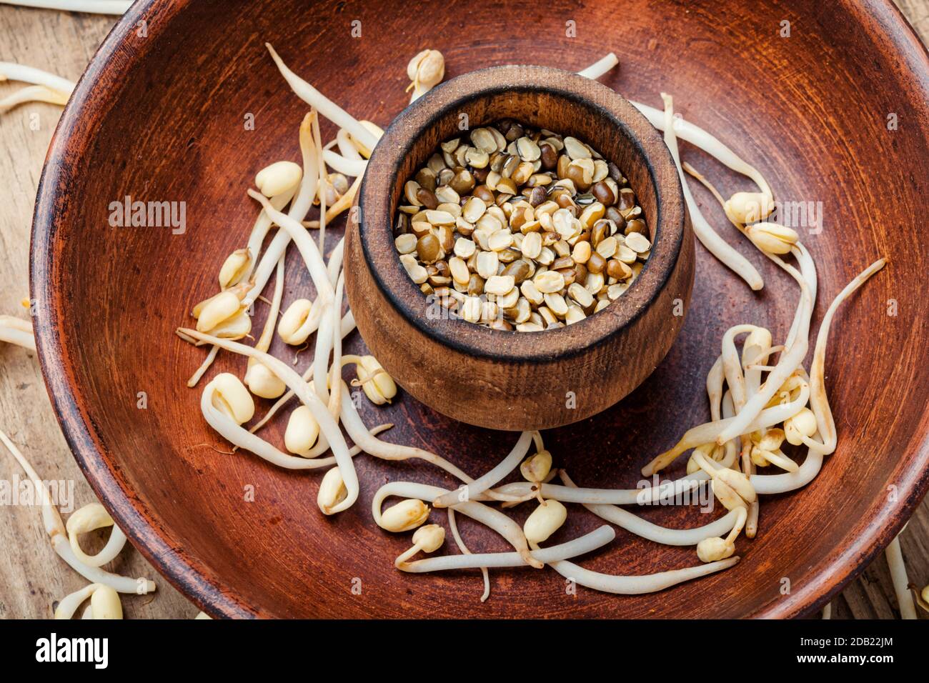 Dry moong dal usal and sprouted green gram spicy usal Stock Photo - Alamy