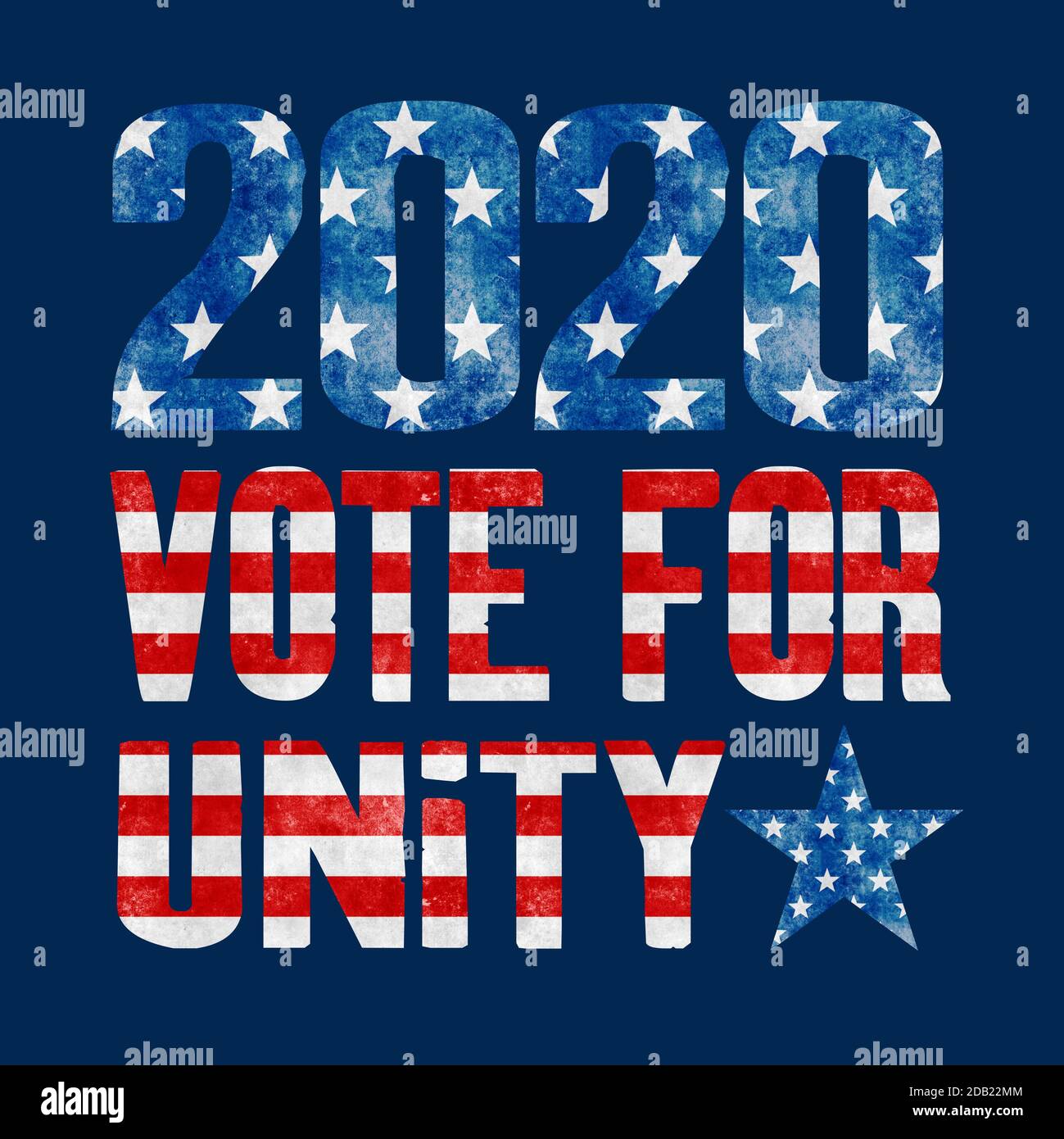 vote for unity text in stars and stripes design for the 2020 elections ...