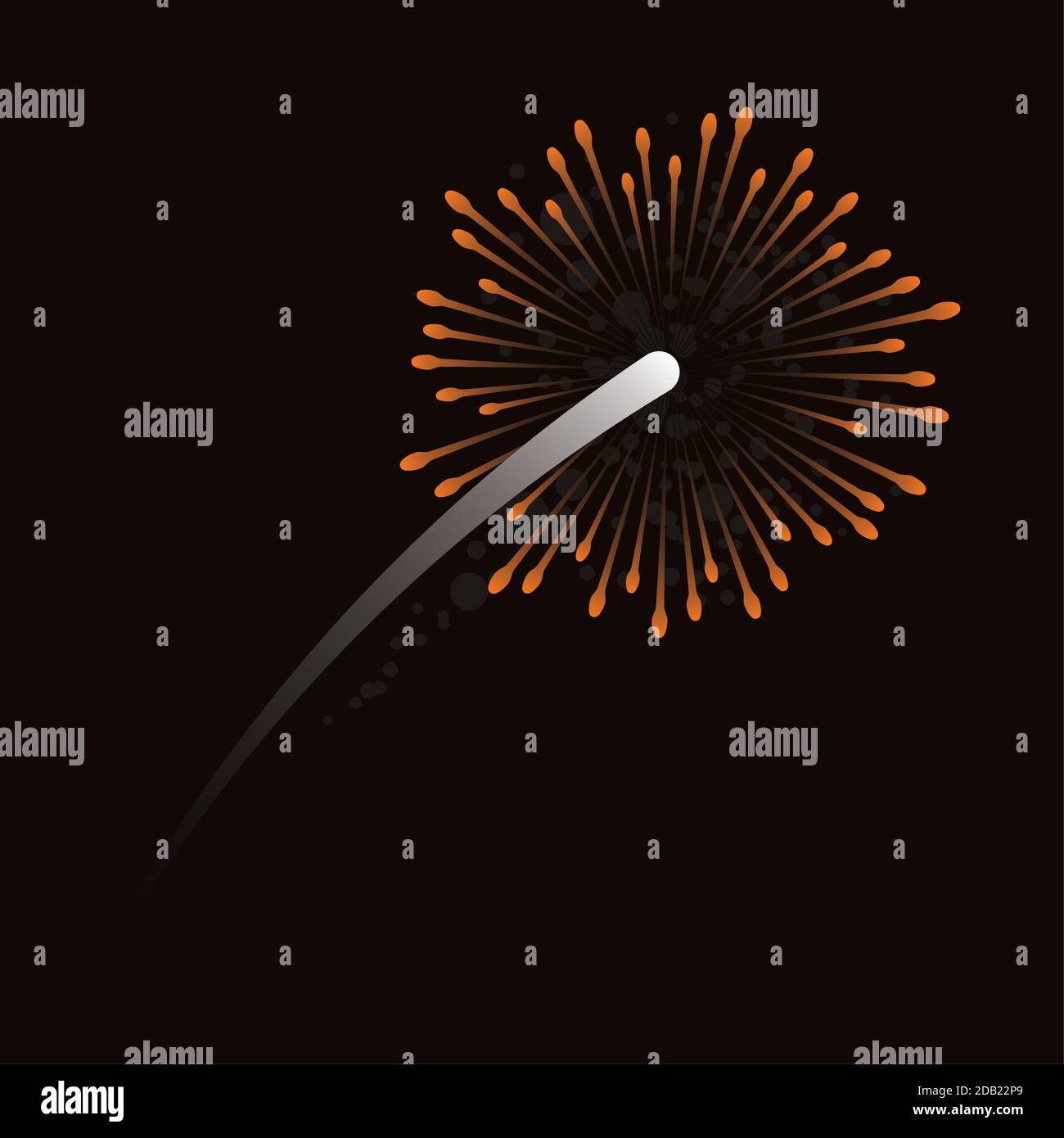 orange fireworks splash lights in sky night vector illustration design ...