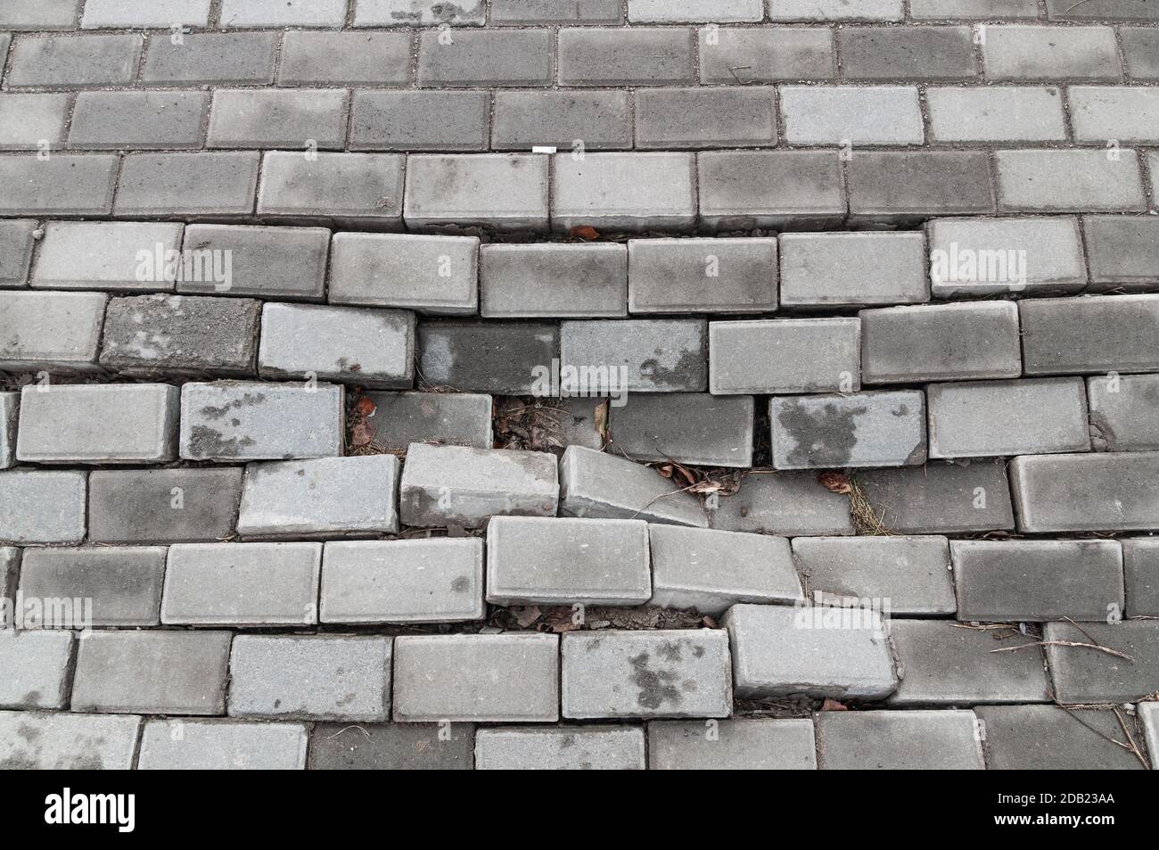 texture of a brick pavement with pothole in the center Stock Photo - Alamy
