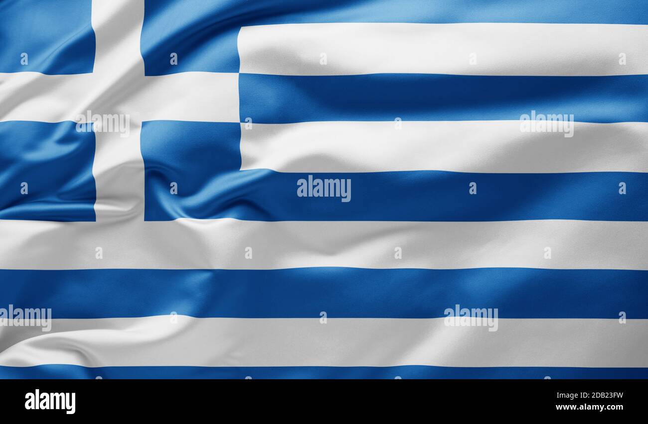 Greece flag waving wind background hi-res stock photography and images ...