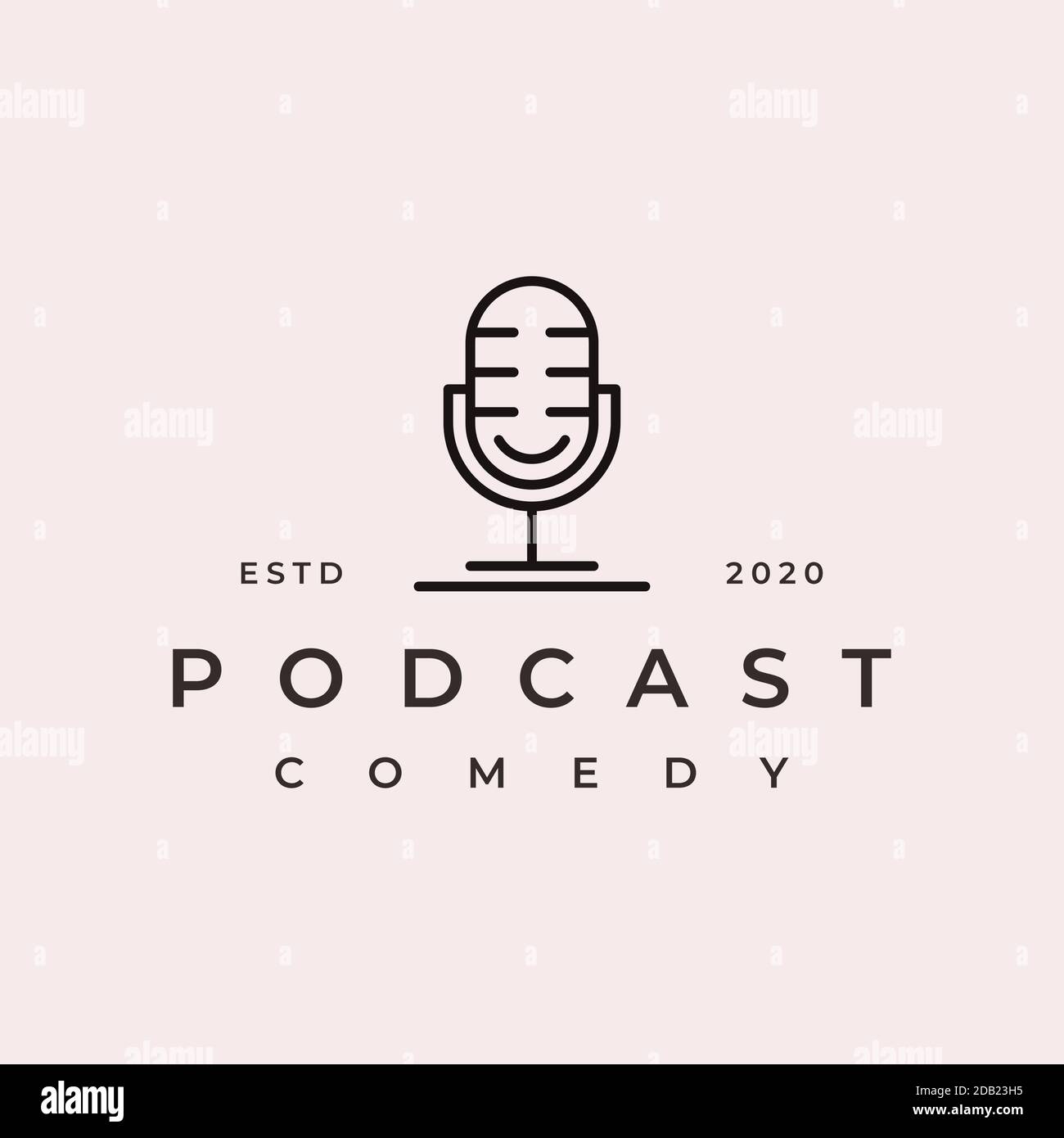 Line art mic, Comedy Podcast Logo Design Vector Stock Vector Image ...