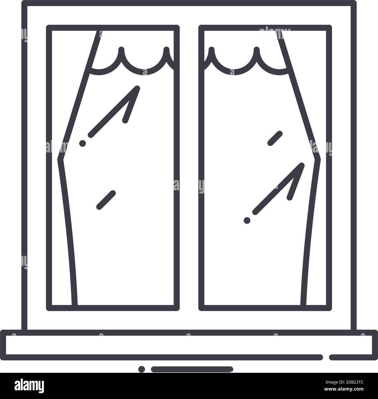 Clean window icon, linear isolated illustration, thin line vector, web ...