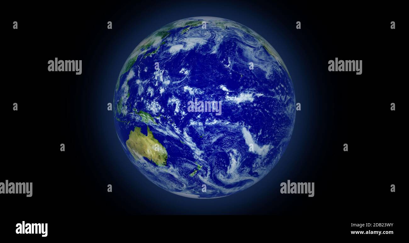Earth planet on space. front view of the earth from space with clouds ...