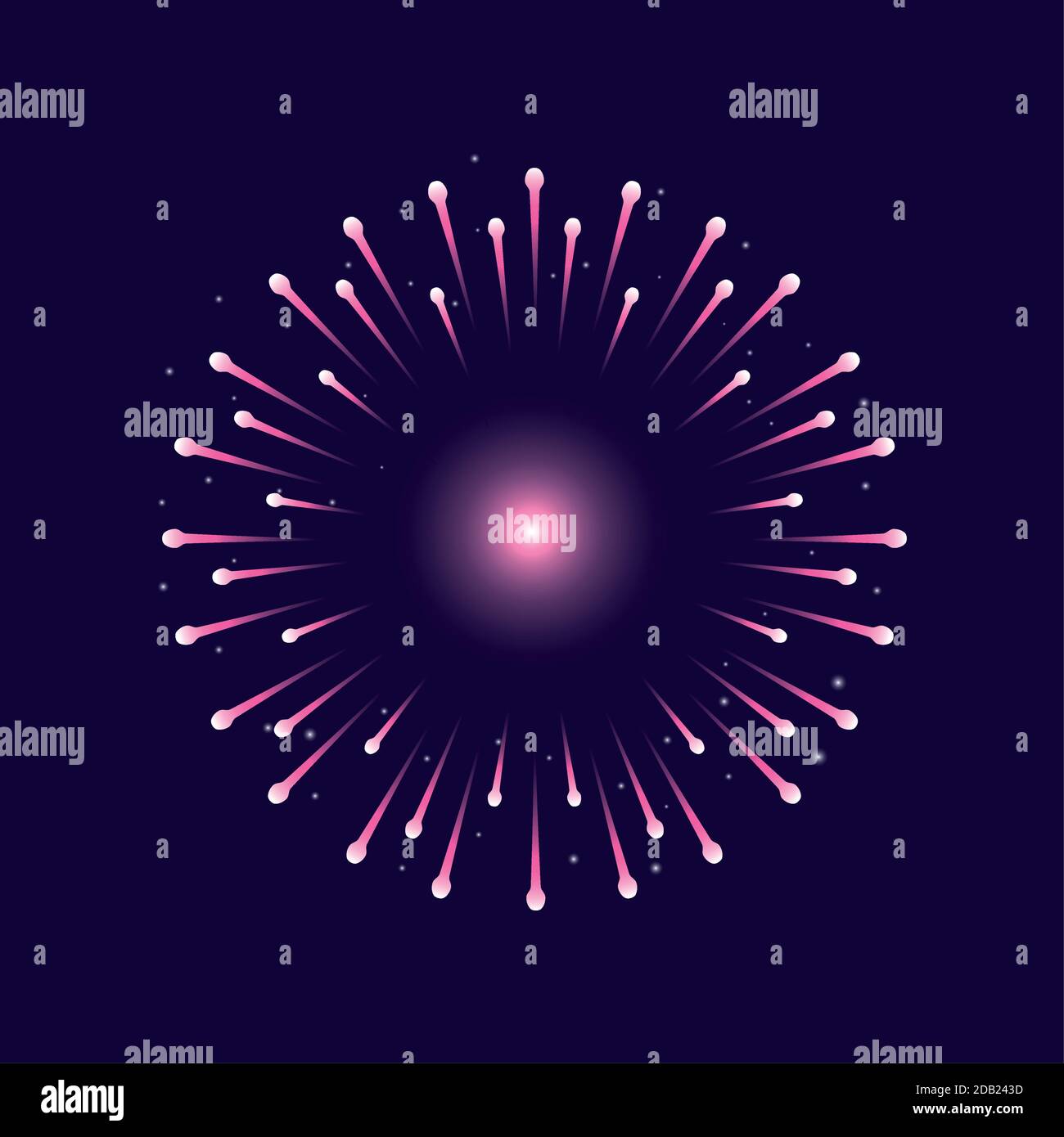 pink fireworks splash lights in sky night vector illustration design ...