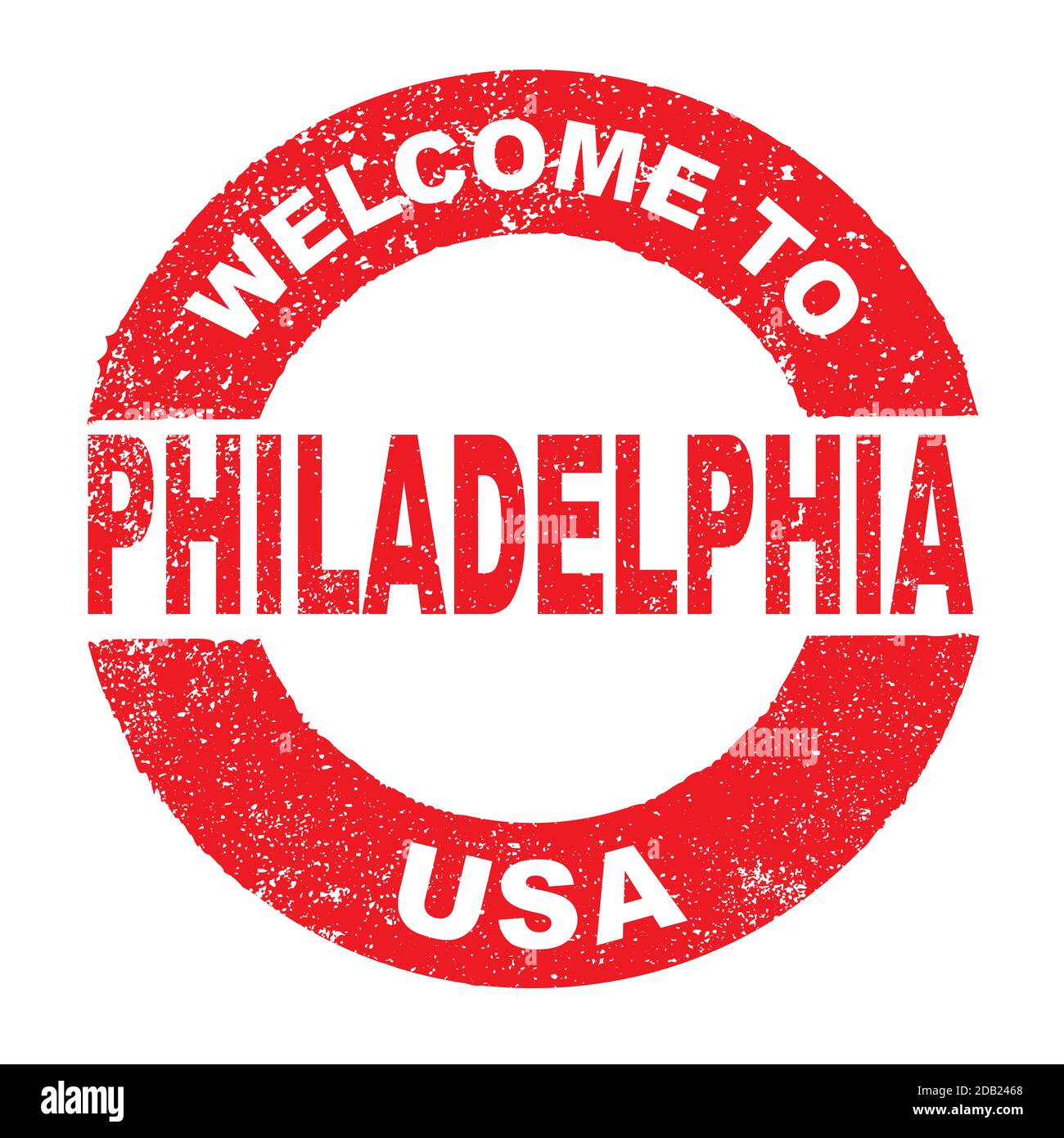 A grunge rubber ink stamp with the text Welcome To Philadelphia USA ...