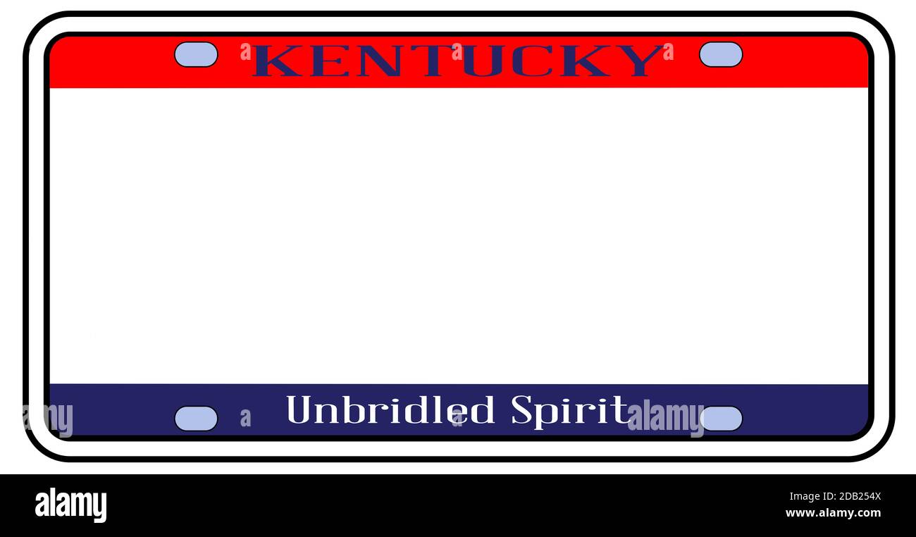Kentucky state license plate in the colors of the state flag with the ...