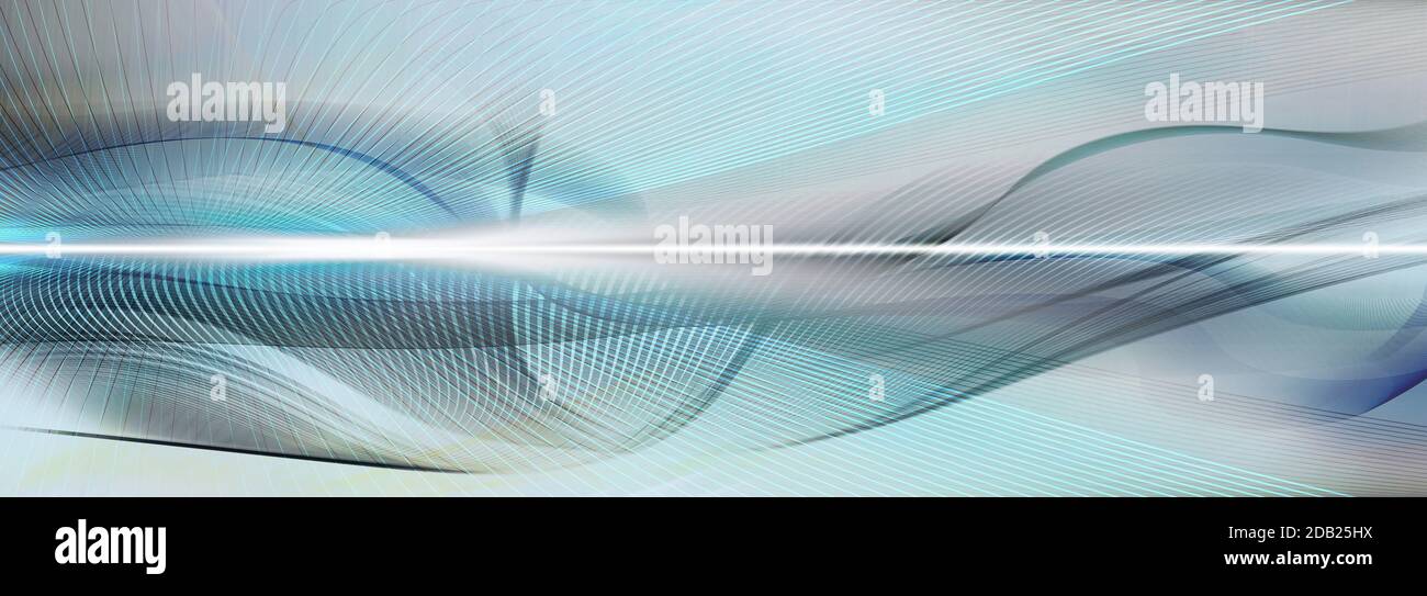Abstract curved motion lines and wave shapes on blurred horizontal ...