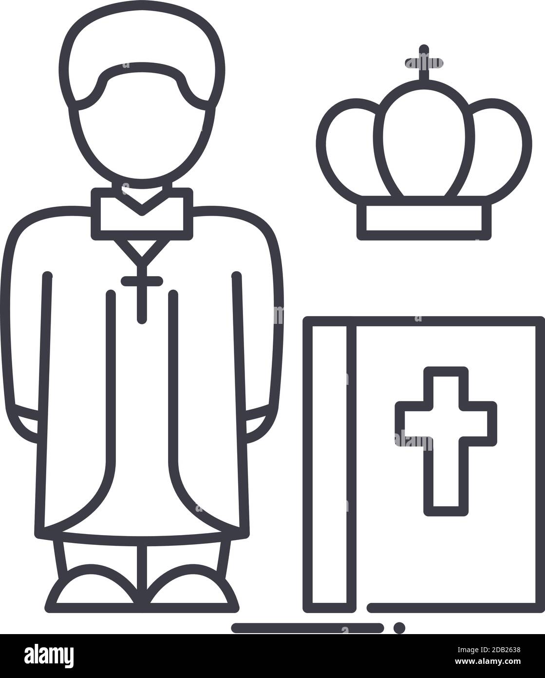 Church priest icon, linear isolated illustration, thin line vector, web ...