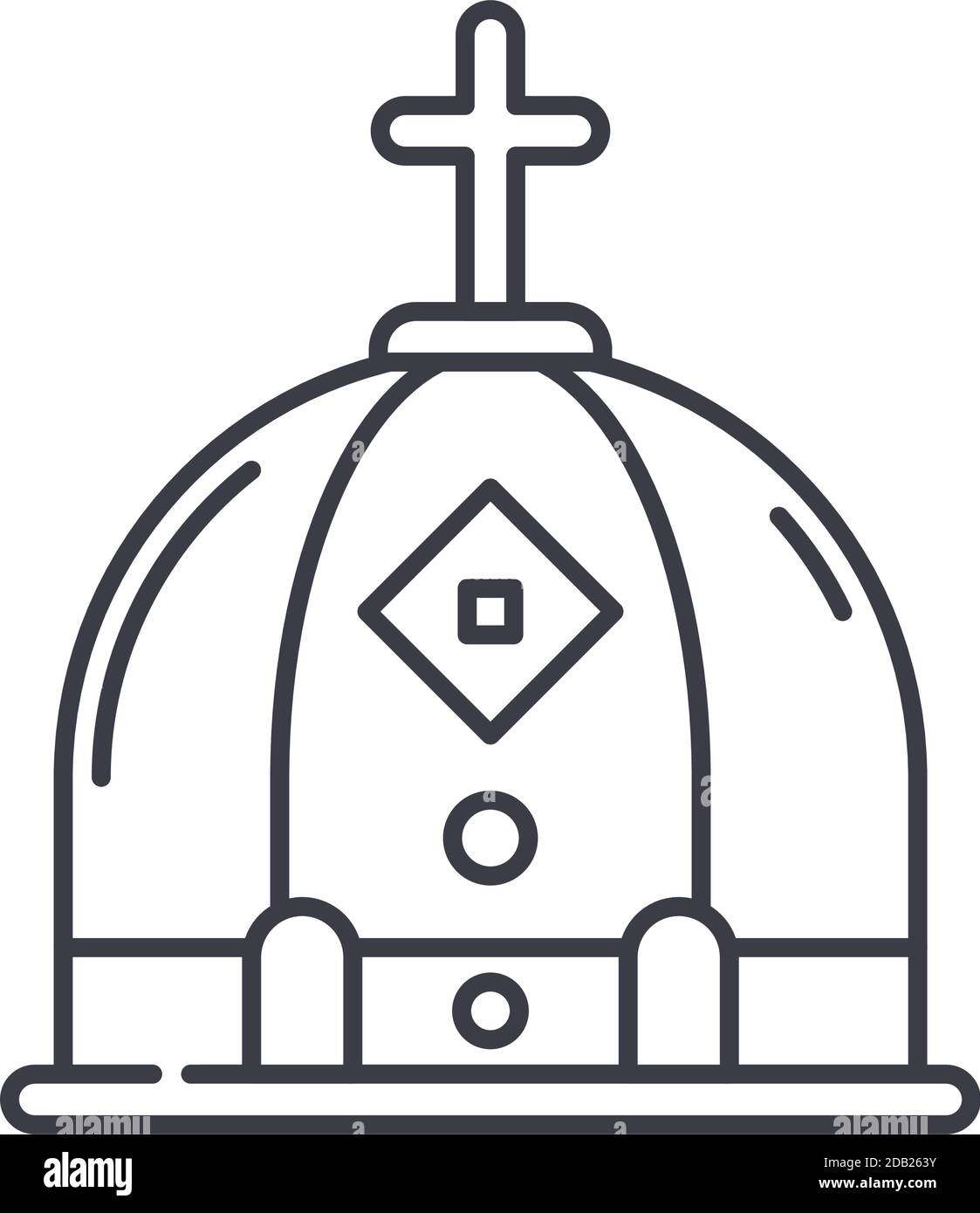 Christian crown icon, linear isolated illustration, thin line vector ...