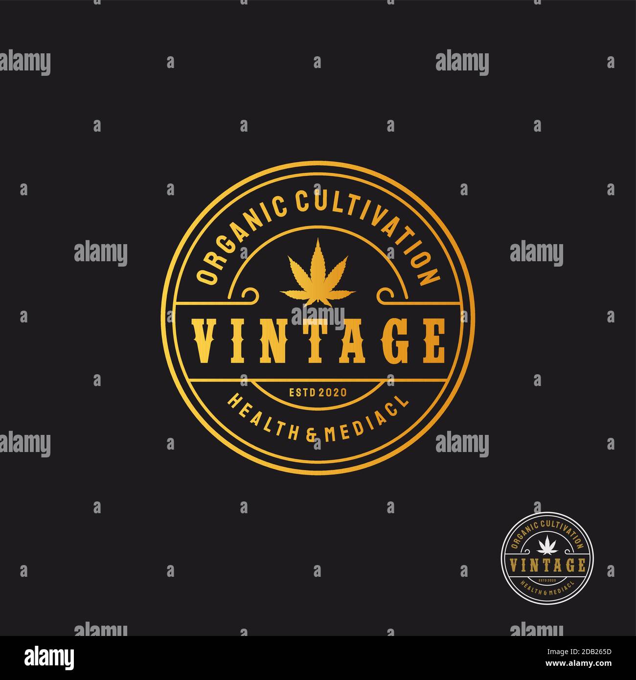 Vintage Retro Badge Emblem Cannabis Logo design inspiration Stock ...