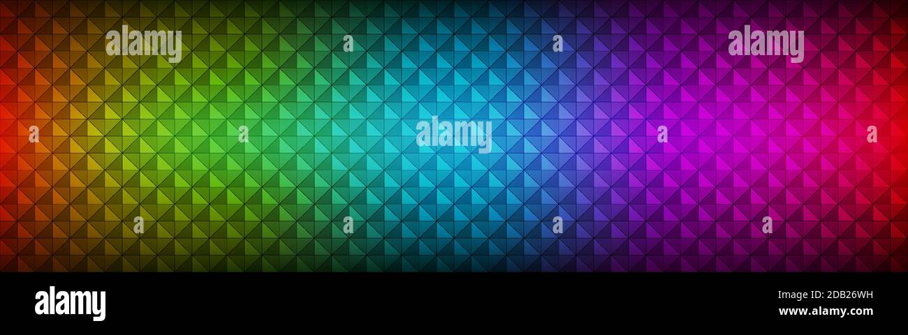 Abstract rainbow header consisting of colored triangles with different ...