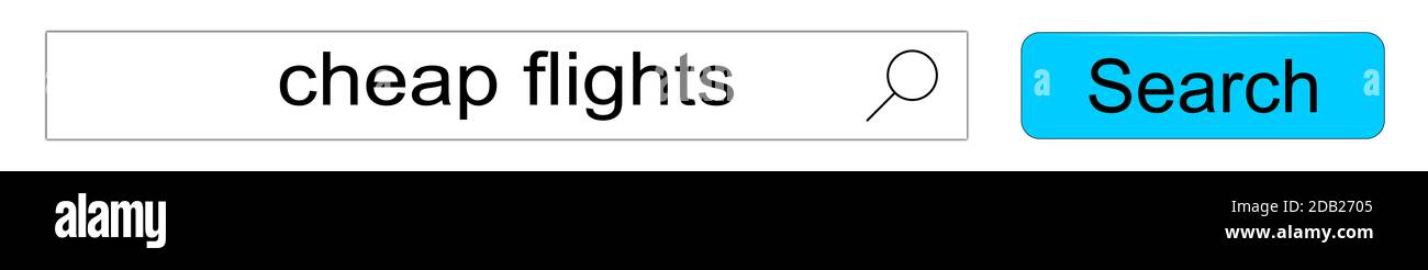 blue Internet Search engine with cheap flights - illustration Stock ...