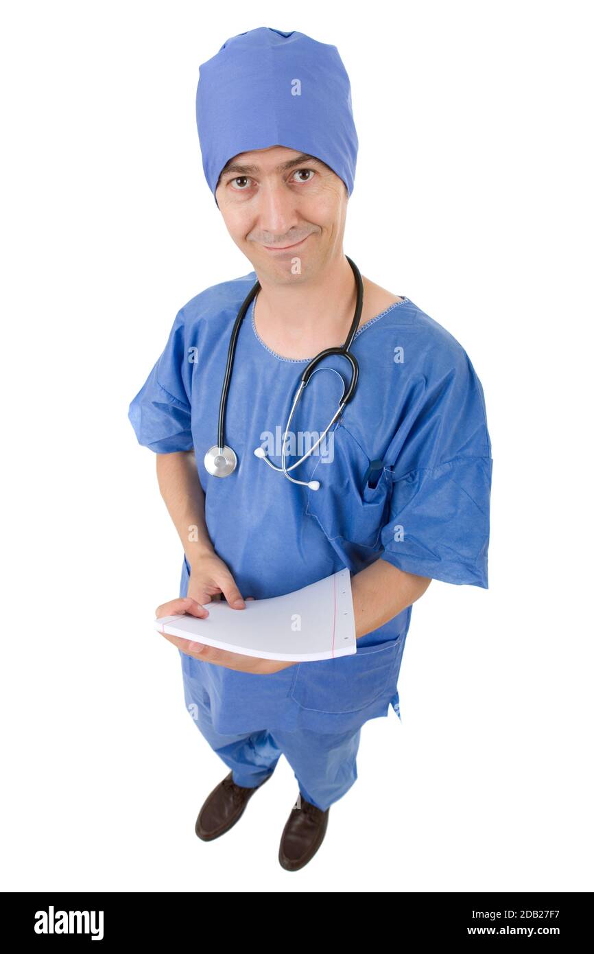 silly male doctor full length, isolated on white background Stock Photo ...